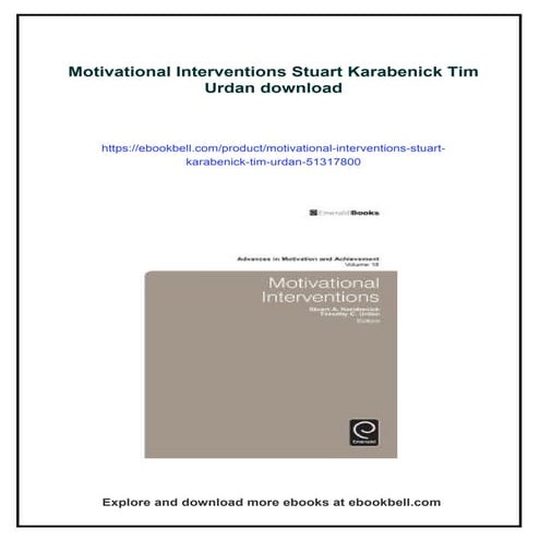 Motivational Interventions Stuart Karabenick Tim Urdan | PDF