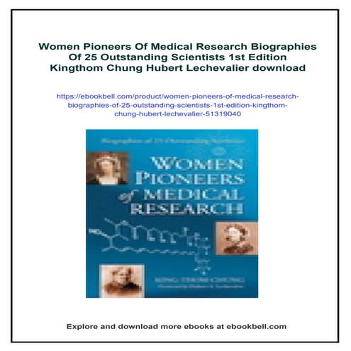 Women Pioneers Of Medical Research Biographies Of 25 Outstanding ...