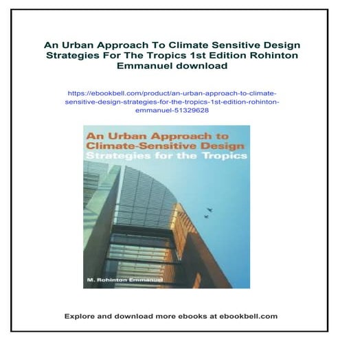 An Urban Approach To Climate Sensitive Design Strategies For The ...