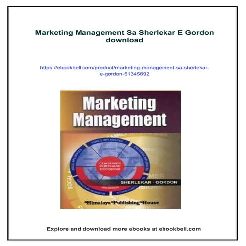 Marketing Management Sa Sherlekar E Gordon | PDF