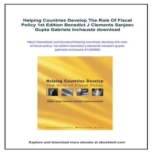 Helping Countries Develop The Role Of Fiscal Policy 1st Edition ...