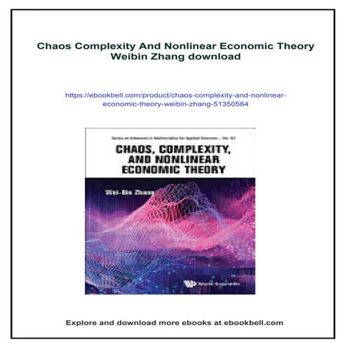 Chaos Complexity And Nonlinear Economic Theory Weibin Zhang | PDF