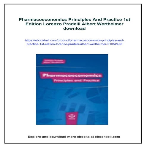 Pharmacoeconomics Principles And Practice 1st Edition Lorenzo Pradelli ...