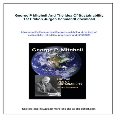George P Mitchell And The Idea Of Sustainability 1st Edition Jurgen ...