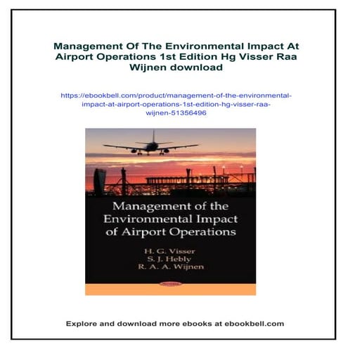 Management Of The Environmental Impact At Airport Operations 1st ...