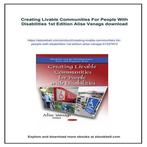 Creating Livable Communities For People With Disabilities 1st Edition Alise Vanags | PDF