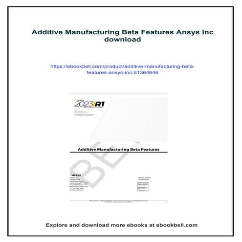 Additive Manufacturing Beta Features Ansys Inc | PDF