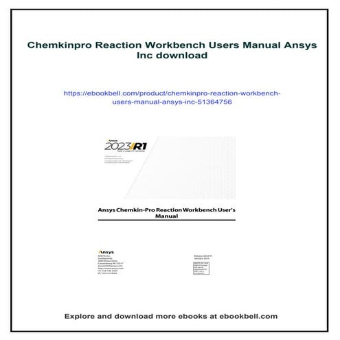 Chemkinpro Reaction Workbench Users Manual Ansys Inc | PDF