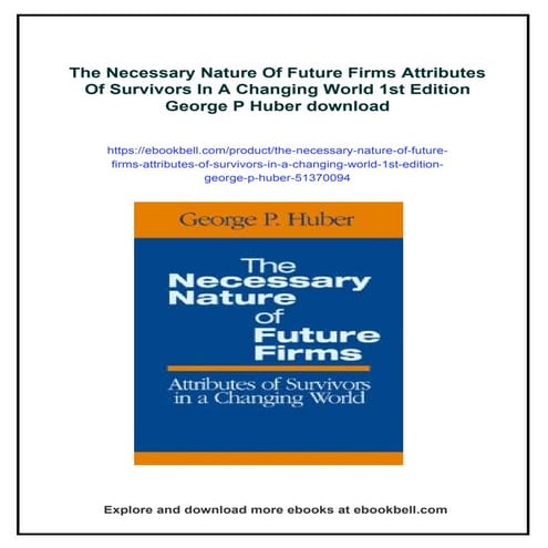 The Necessary Nature Of Future Firms Attributes Of Survivors In A ...