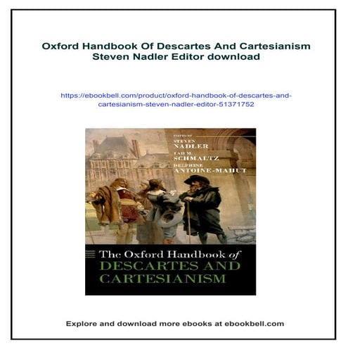 Oxford Handbook Of Descartes And Cartesianism Steven Nadler Editor | PDF