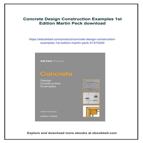 Concrete Design Construction Examples 1st Edition Martin Peck | PDF
