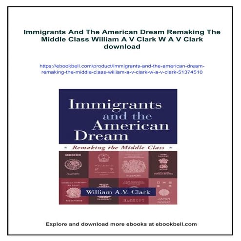 Immigrants And The American Dream Remaking The Middle Class William A V ...