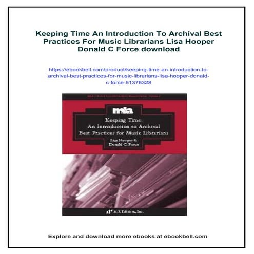Keeping Time An Introduction To Archival Best Practices For Music ...
