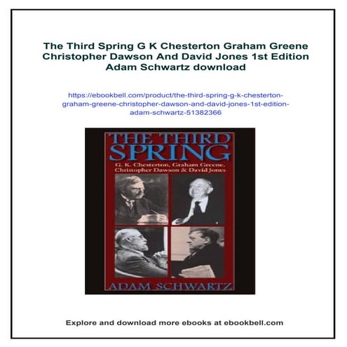 The Third Spring G K Chesterton Graham Greene Christopher Dawson And David Jones 1st Edition ...