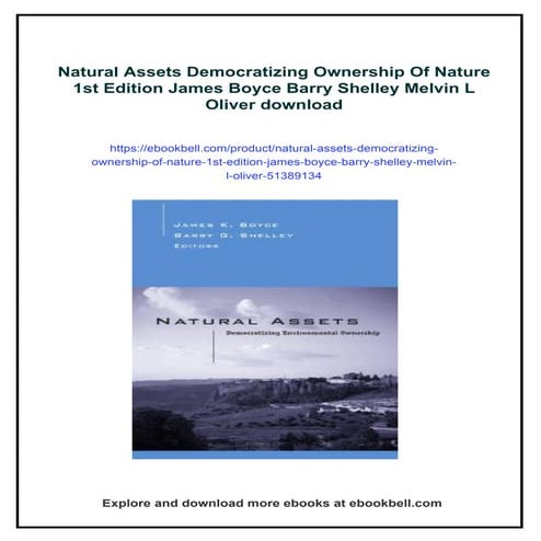 Natural Assets Democratizing Ownership Of Nature 1st Edition James ...