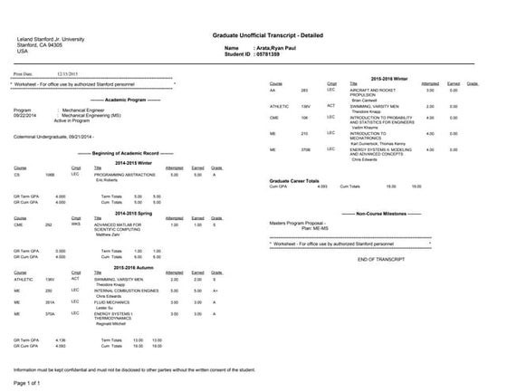 Jozef Kent University Transcript | PDF | Educational Assessment | Education