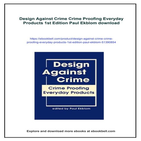 Design Against Crime Crime Proofing Everyday Products 1st Edition Paul ...