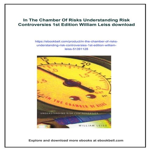 In The Chamber Of Risks Understanding Risk Controversies 1st Edition ...