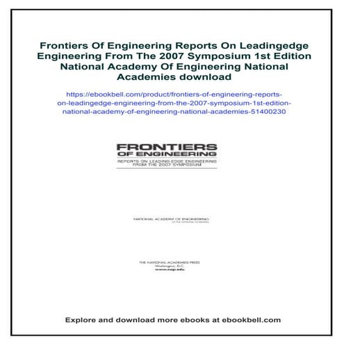 Frontiers Of Engineering Reports On Leadingedge Engineering From The ...