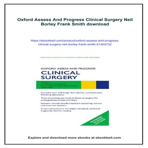 Oxford Assess And Progress Clinical Surgery Neil Borley Frank Smith | PDF