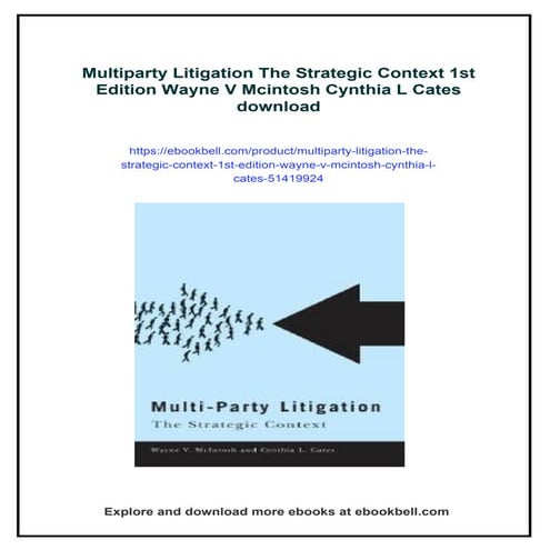 Multiparty Litigation The Strategic Context 1st Edition Wayne V ...
