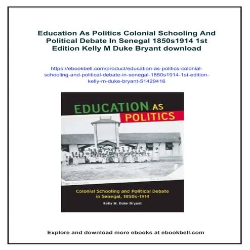 Education As Politics Colonial Schooling And Political Debate In ...