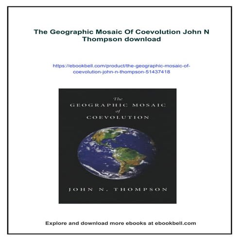 The Geographic Mosaic Of Coevolution John N Thompson | PDF