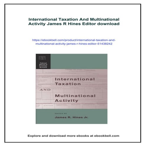 International Taxation And Multinational Activity James R Hines Editor ...