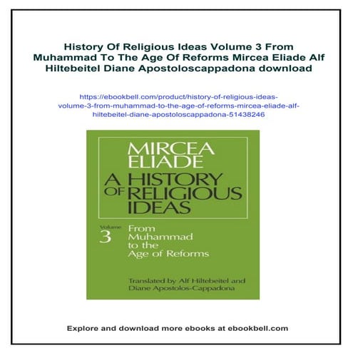 History Of Religious Ideas Volume 3 From Muhammad To The Age Of Reforms ...