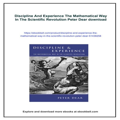 Discipline And Experience The Mathematical Way In The Scientific ...