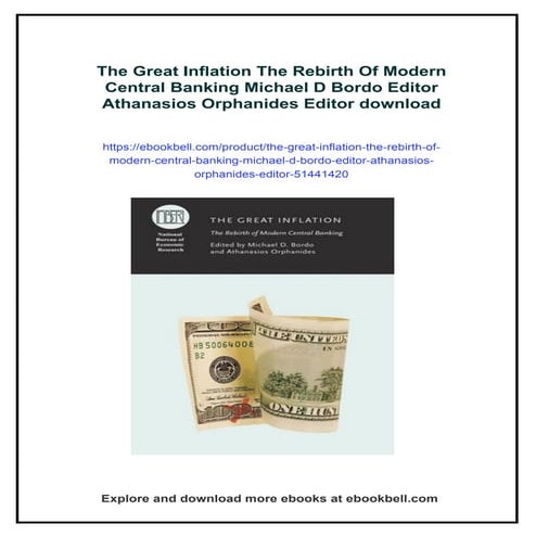 The Great Inflation The Rebirth Of Modern Central Banking Michael D Bordo Editor Athanasios ...