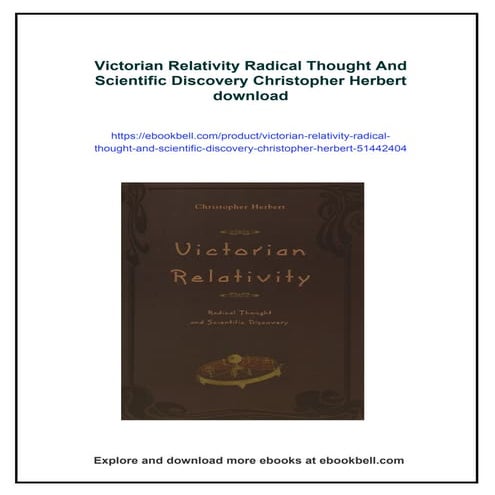 Victorian Relativity Radical Thought And Scientific Discovery ...
