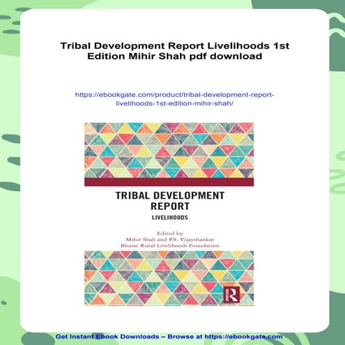 Tribal Development Report Livelihoods 1st Edition Mihir Shah | PDF