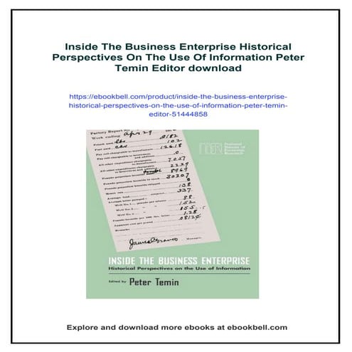 Inside The Business Enterprise Historical Perspectives On The Use Of ...
