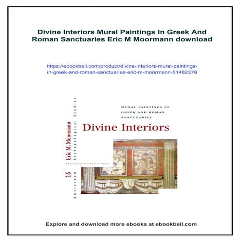 Divine Interiors Mural Paintings In Greek And Roman Sanctuaries Eric M ...