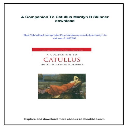 A Companion To Catullus Marilyn B Skinner | PDF