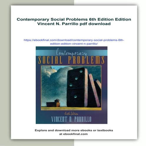 Contemporary Social Problems 6th Edition Edition Vincent N. Parrillo | PDF