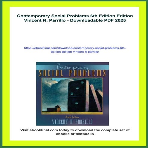 Contemporary Social Problems 6th Edition Edition Vincent N. Parrillo | PDF
