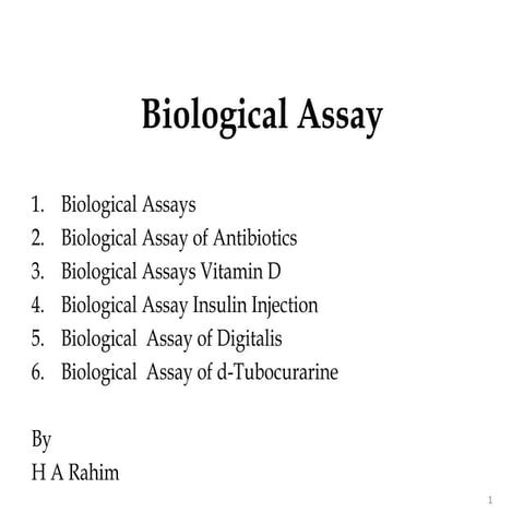 Principles & types of bioassay | PPTX