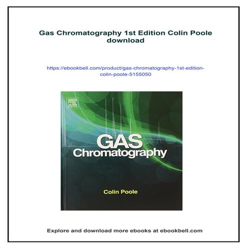 Gas Chromatography 1st Edition Colin Poole | PDF