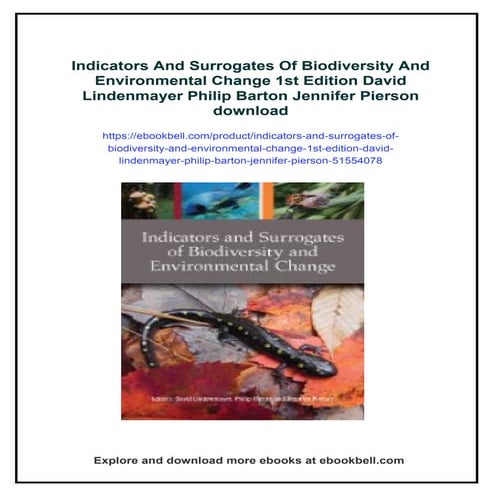 Indicators And Surrogates Of Biodiversity And Environmental Change 1st ...