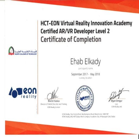 EON Academy- Certified AR/VR Developer | PPT