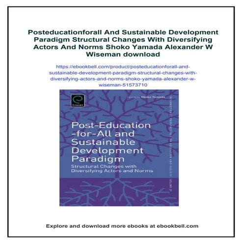 Posteducationforall And Sustainable Development Paradigm Structural ...