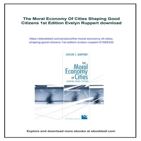 The Moral Economy Of Cities Shaping Good Citizens 1st Edition Evelyn ...