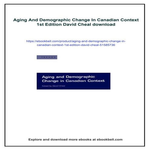 Aging And Demographic Change In Canadian Context 1st Edition David ...