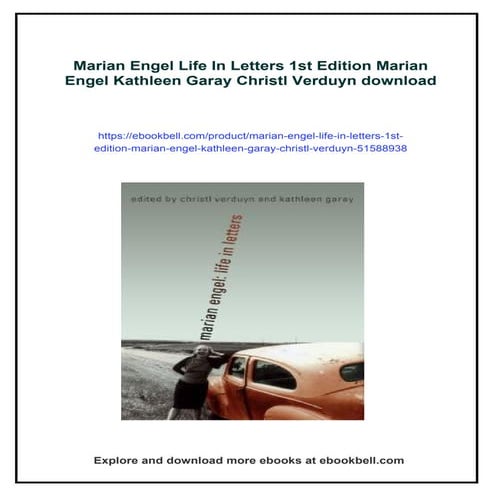 Marian Engel Life In Letters 1st Edition Marian Engel Kathleen Garay ...