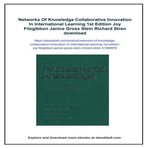 Networks Of Knowledge Collaborative Innovation In International ...