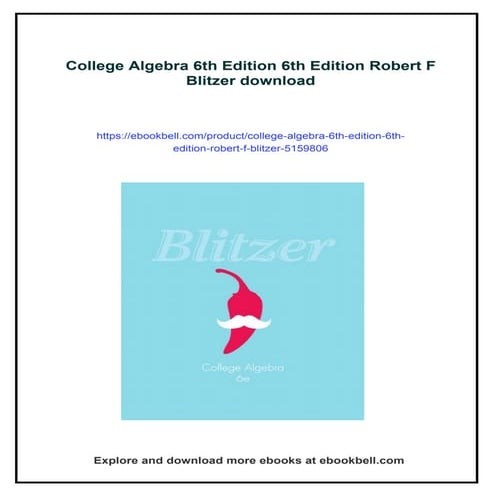 College Algebra 6th Edition 6th Edition Robert F Blitzer | PDF