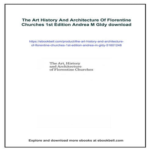 The Art History And Architecture Of Florentine Churches 1st Edition ...