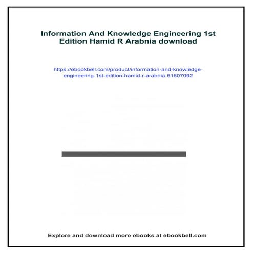 Information And Knowledge Engineering 1st Edition Hamid R Arabnia | PDF